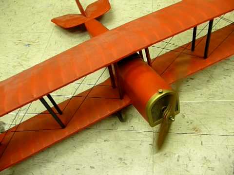 LARGE RED BI-WING AIRPLANE MADE OF WOOD - 110509280276 - YouTube