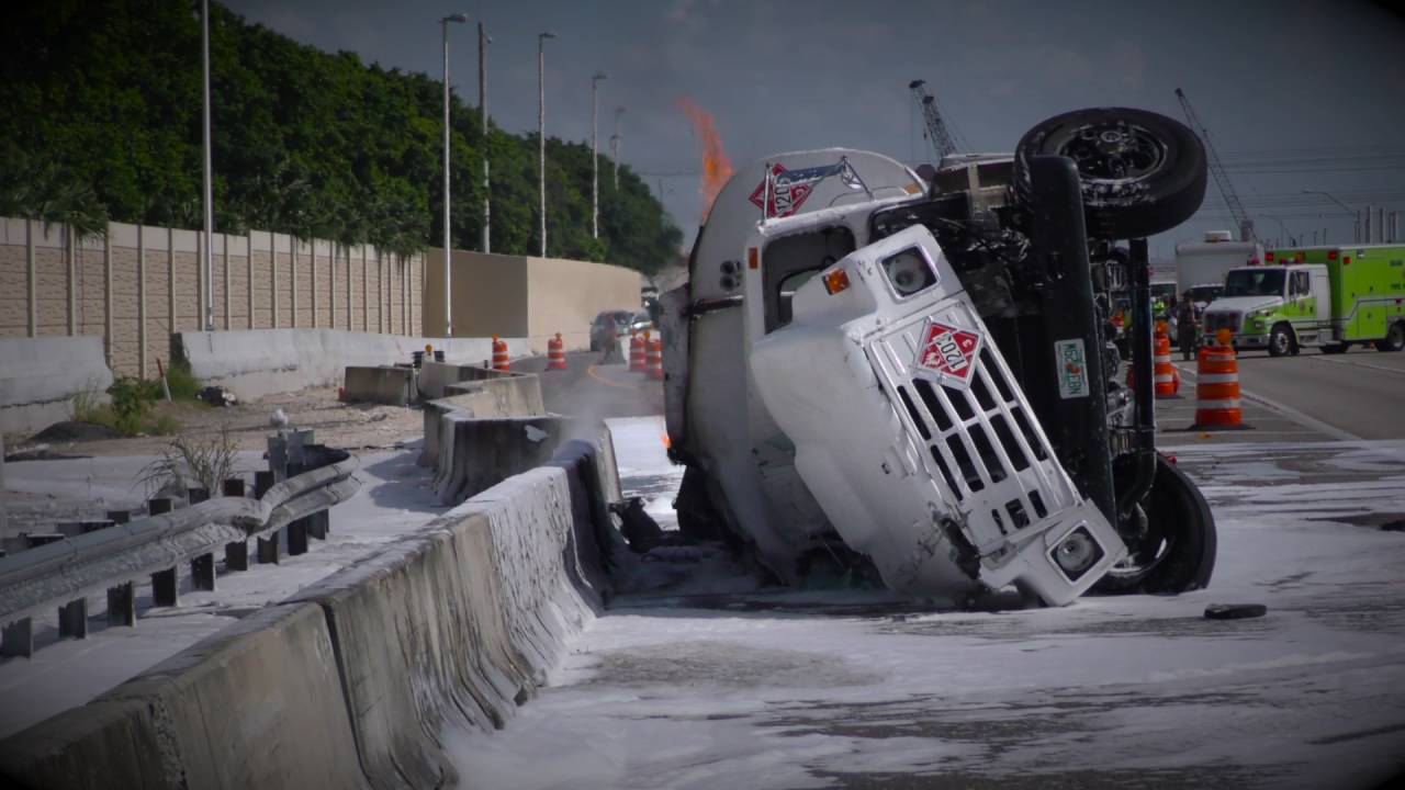 Overturned Tanker truck - YouTube