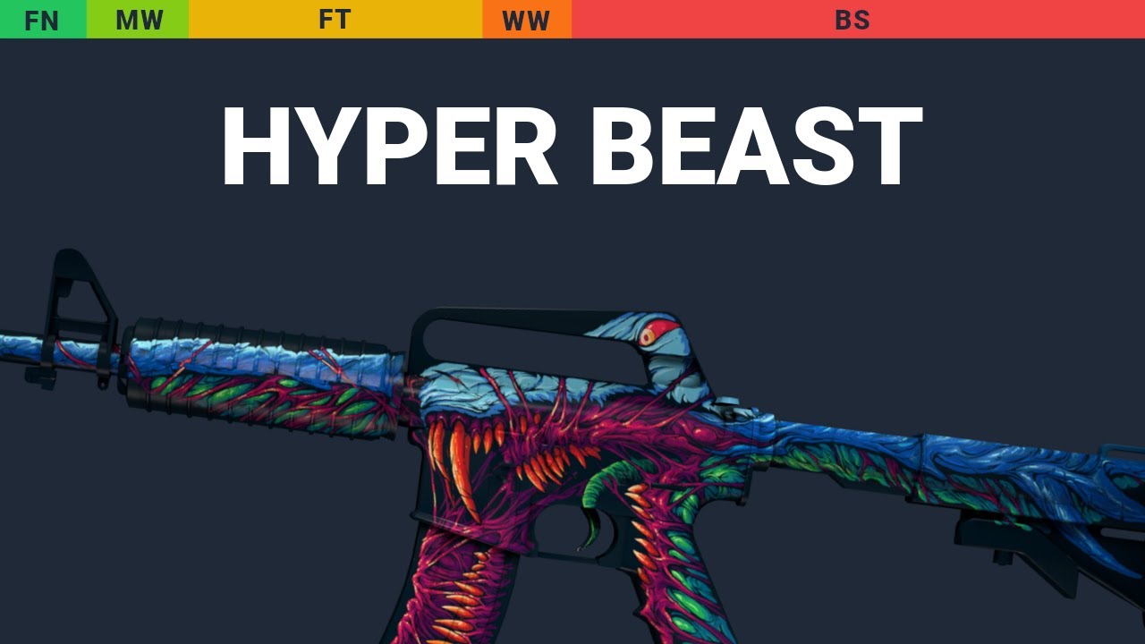 M4A1-S Hyper Beast - Skin Float And Wear Preview - YouTube