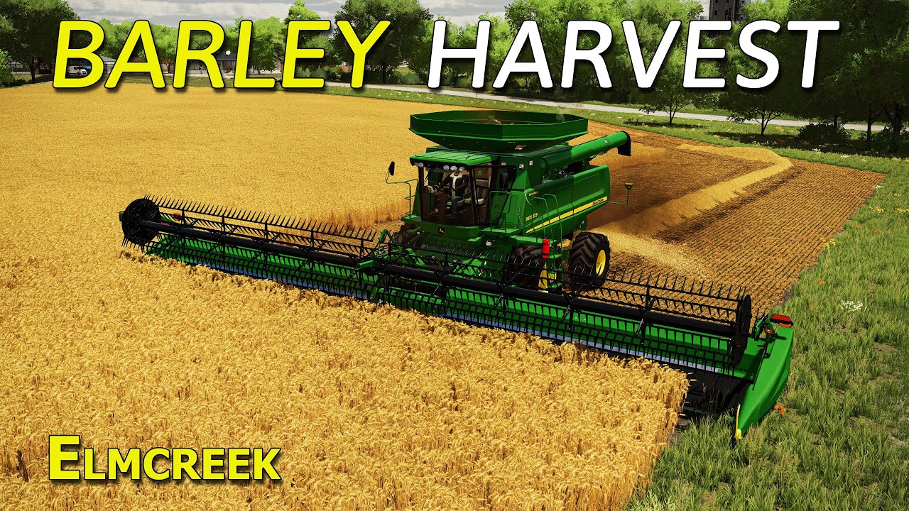 Harvesting my NEW Barley field in Farming Simulator 22 | Elmcreek ...