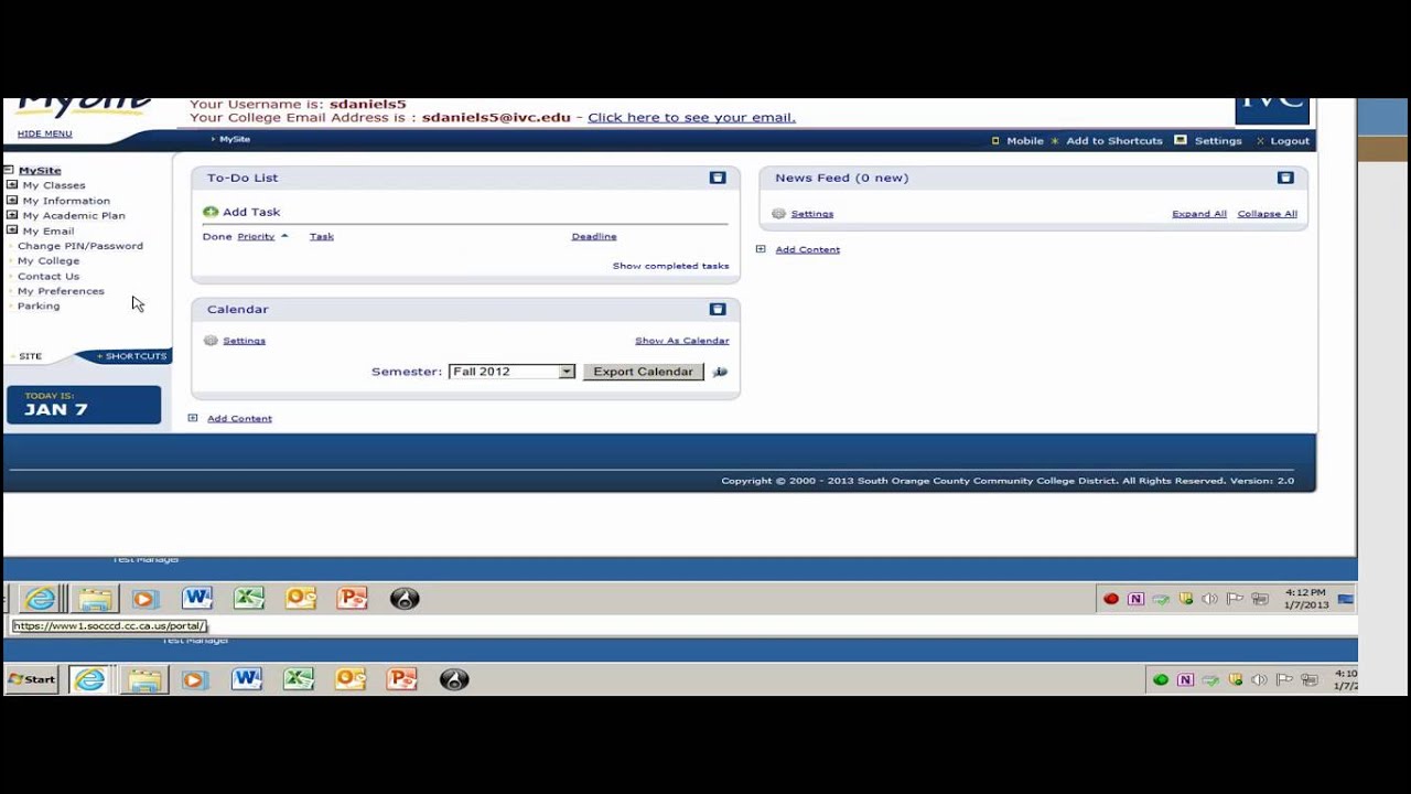 Mysite Login at Saddleback College - YouTube