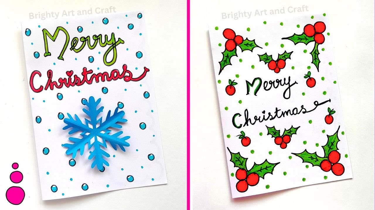 2 Christmas Greeting Card | Easy & Simple Christmas Card Idea | How to ...