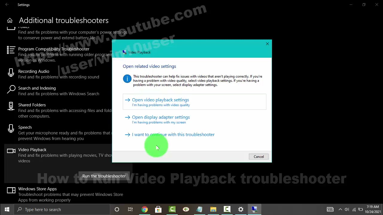 Windows 10 Home : How to Run Video Playback troubleshooter - YouTube