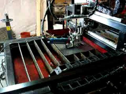 CNC Plasma Table-Downdraft and Water Tray- In Operation - YouTube