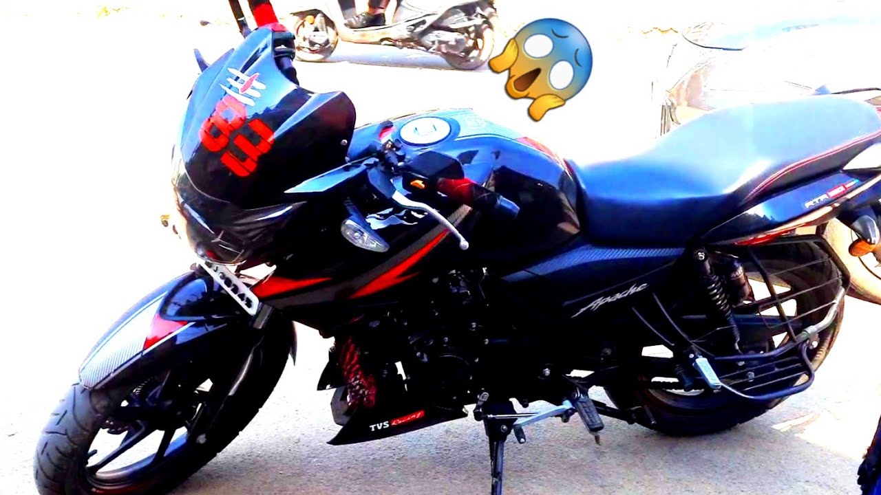 TVS Apache Bike Modification 😱 | Apache Bike Visor Mahakaal Radium ...