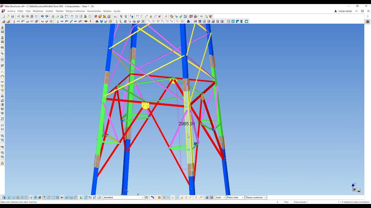SECTION LINE COLOR - TEKLA STRUCTURES - YouTube