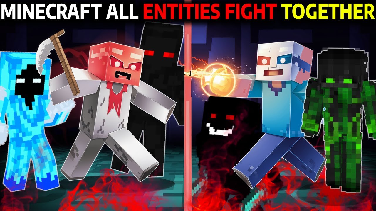 Minecraft All Entities PVP Battle 😱 (Minecraft Entity Battle) #1 - YouTube