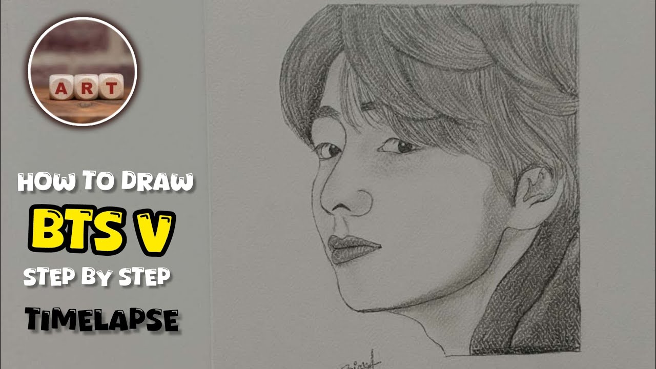 (HOW TO DRAW) (BTS V [TAEHYUNG] ) (TIMELAPSE) (STEP BY STEP) - YouTube