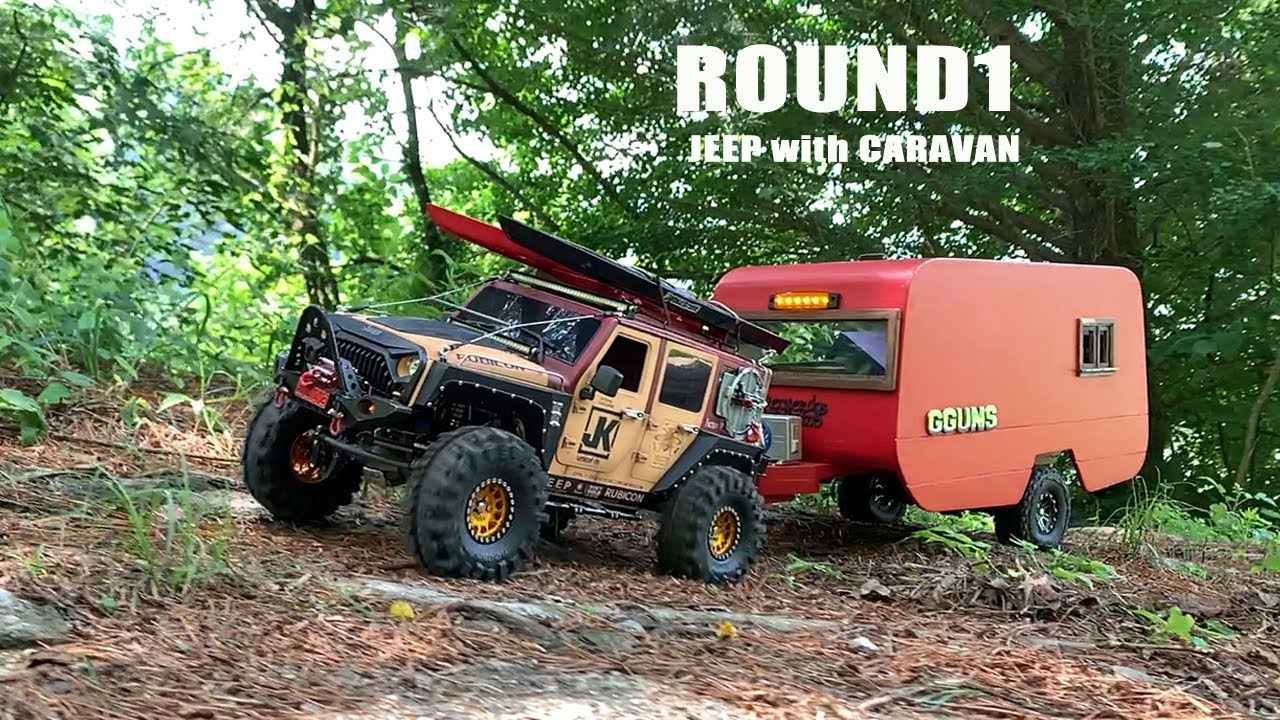 RC ROCK CRAWLER 4X4 jeep with caravan camping car trailer - YouTube