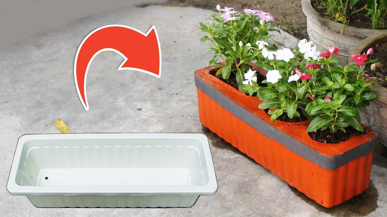 Making Beautiful Cement Pot at Home Easily - Flower pot design ideas ...