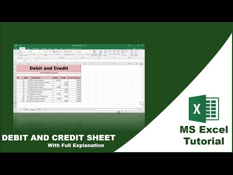 Creating Debit and Credit Sheet in Excel| MS Excel Tutorial| Microsoft ...