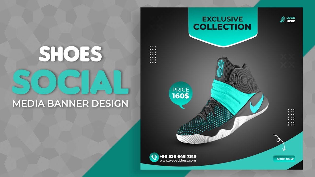 How to Design Shoes Banner for Social Media in Photoshop - YouTube