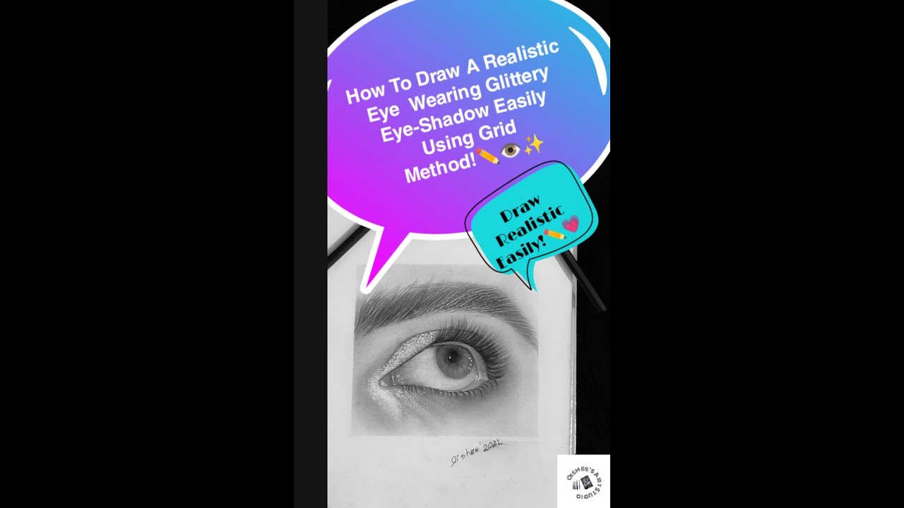 How to Draw A Realistic Sketch of Female Eye(Wearing Glittery Eye ...