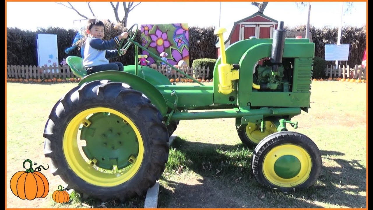 Halloween Pumpkin Farm: Kids Ride On Tractors and Play on Playground ...