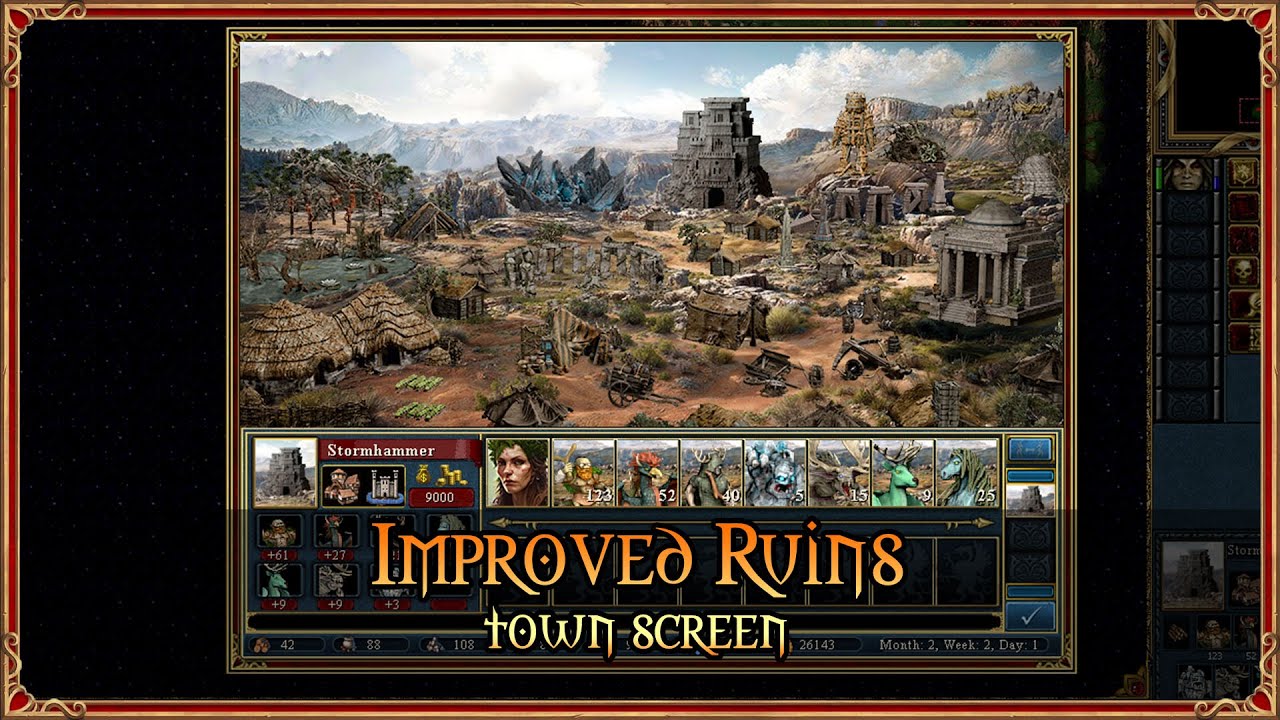 Ruins town update with improved town screen (VCMI) - YouTube