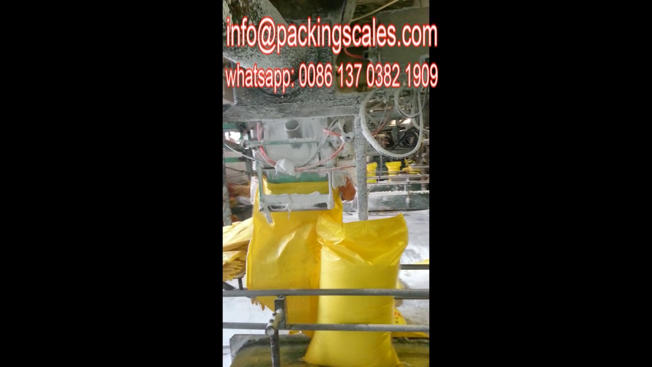 25kg land plaster packing machine - YouTube