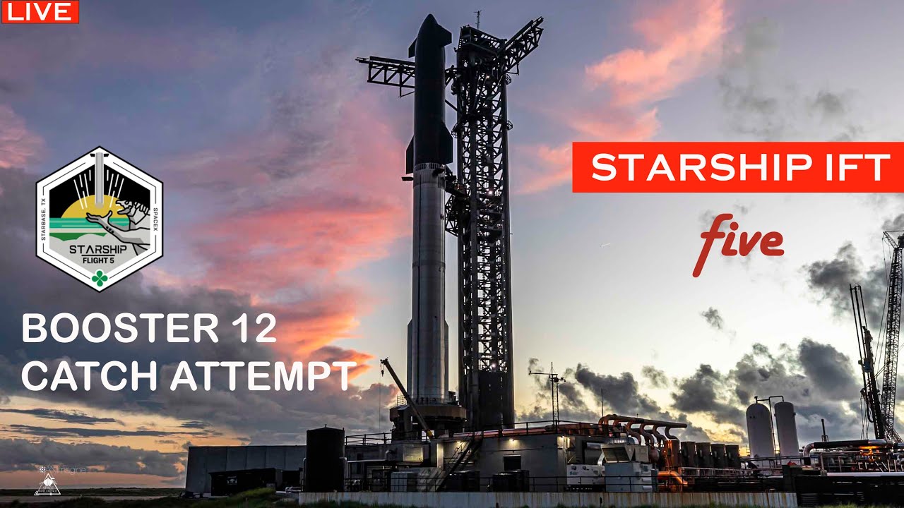 LIVE Starship Fifth Flight Test | Booster Catch attempt | SpaceX - YouTube