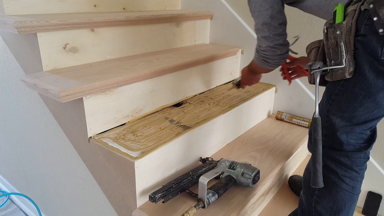 Glueing down a RetroFit Tread Kit - YouTube