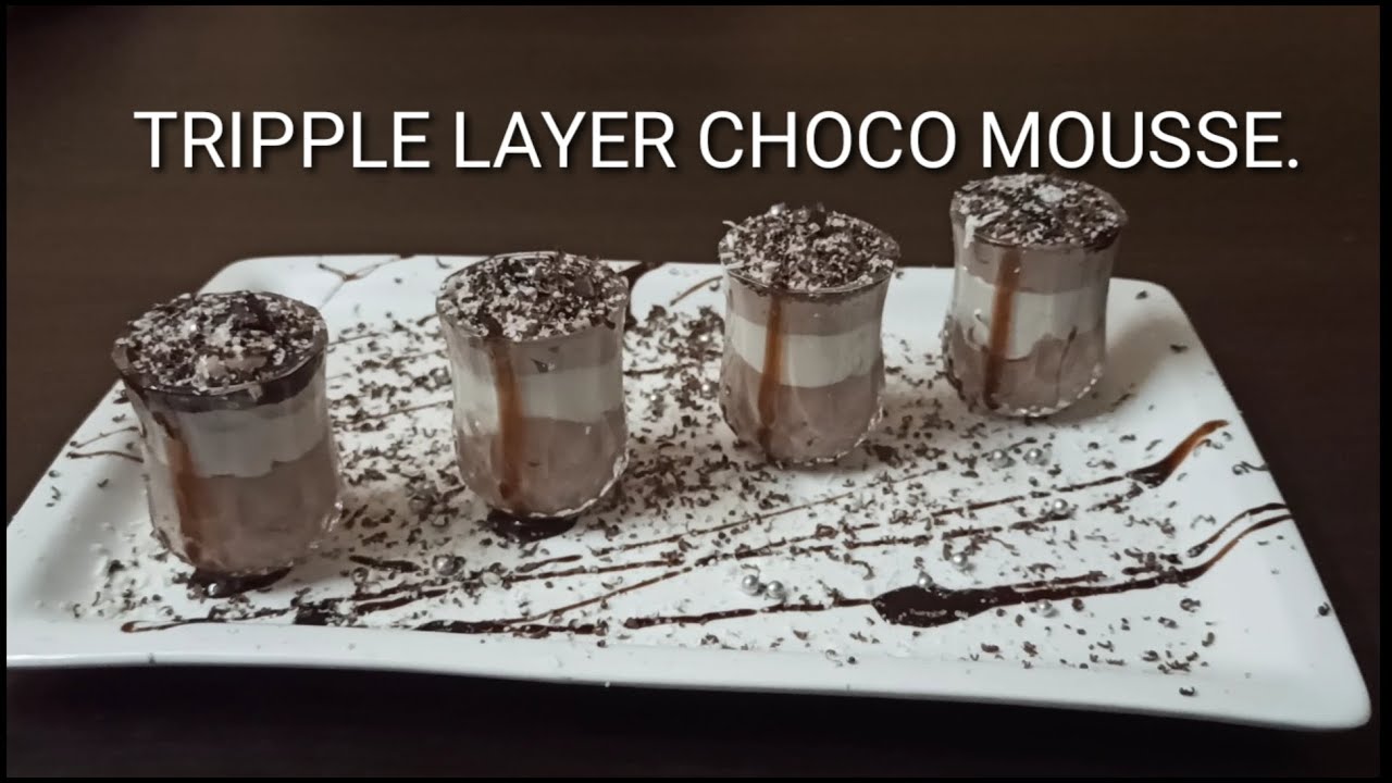 How to Make Tripple Layer Mousse | Mousse Shots | Choco Mousse - YouTube