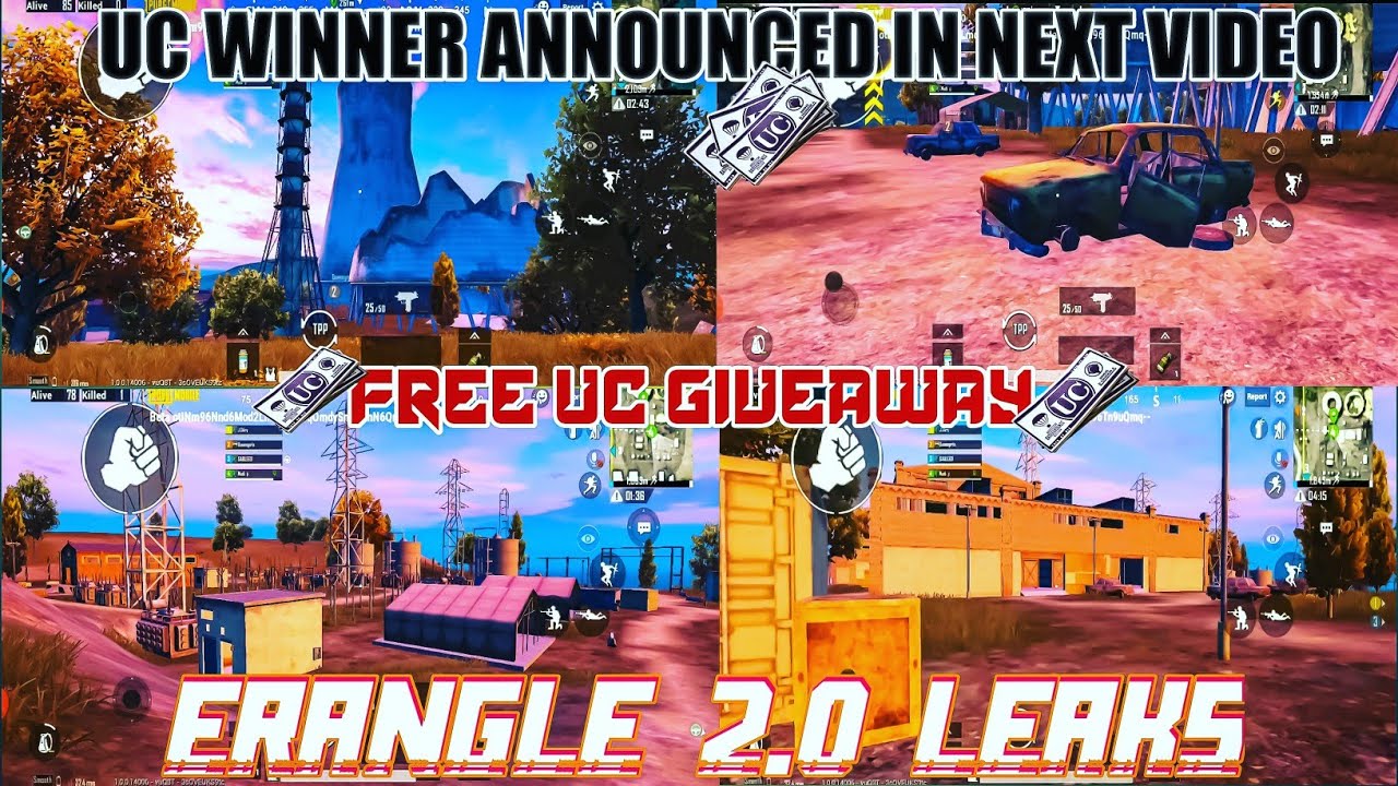 (Part:- 2) FREE UC GIVEAWAY💵 Erangle 2.0 milta power review || pubg ...