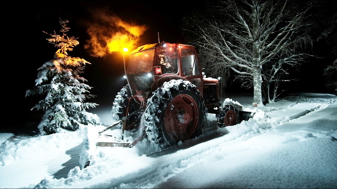 Vintage 1950s Nuffield Tractor Plowing Snow - YouTube