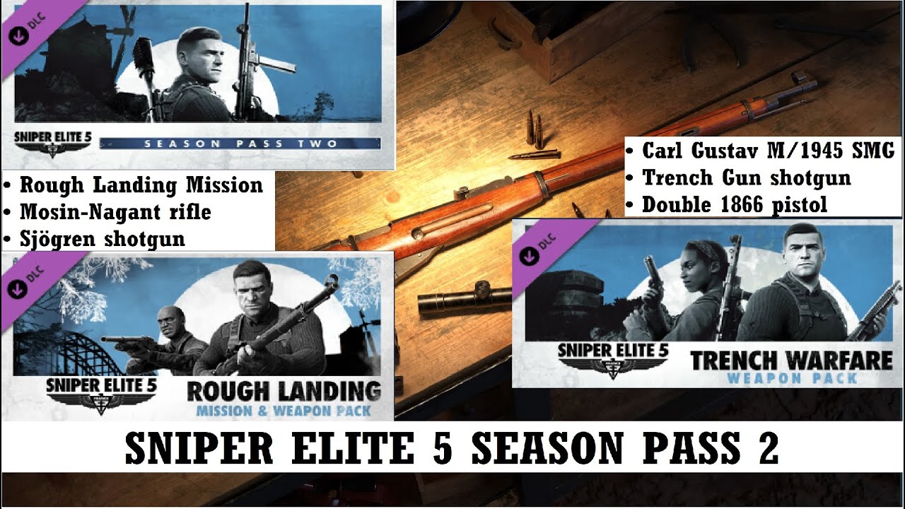 Sniper elite 5 season pass two and free Trench Warfare Weapon Pack preview - YouTube