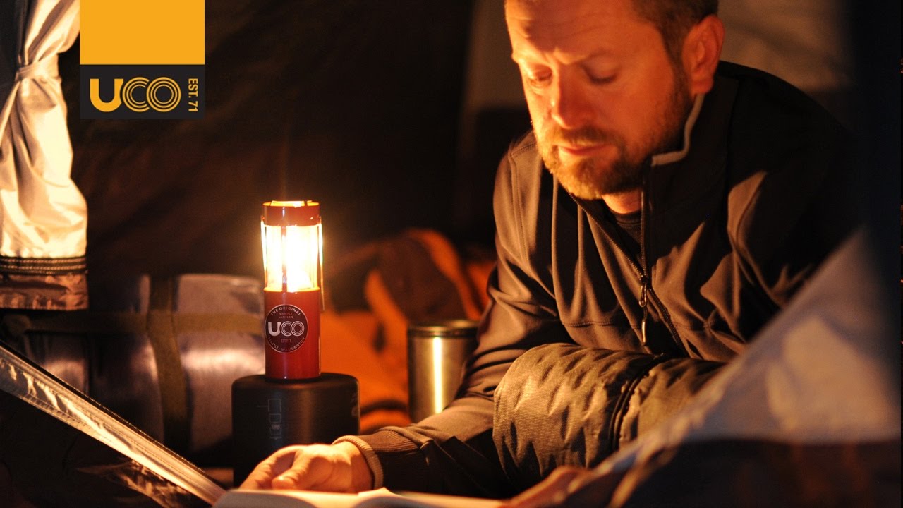Camping by firelight UCO Original Candle Lantern Kit™ - YouTube