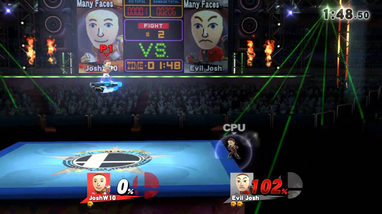 Super Smash Bros. for Wii U JoshW10 (Mii Brawler) vs Evil Josh (Mii ...