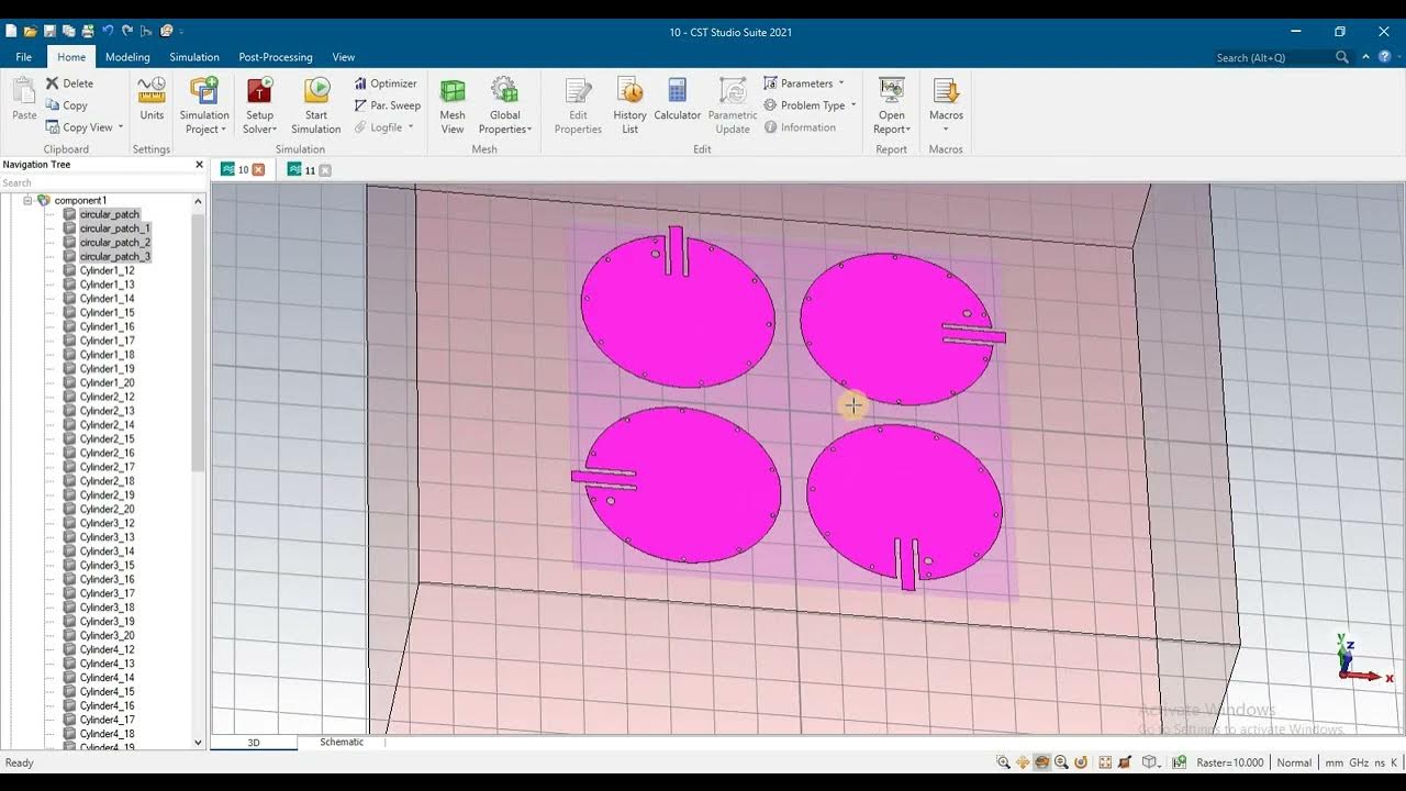 coaxial feed circular patch array antenna design 2.4ghz 5.2ghz in cst ...