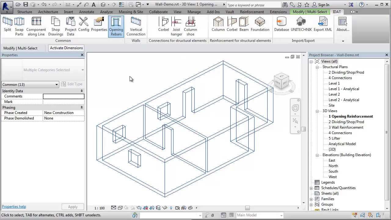 Revit Precast Tools - Solid Wall - Tutorial 2 - Wall Opening ...