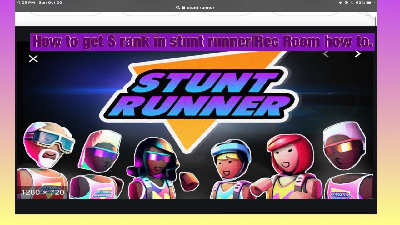 Rec room| how to get s rank in stunt runner - YouTube