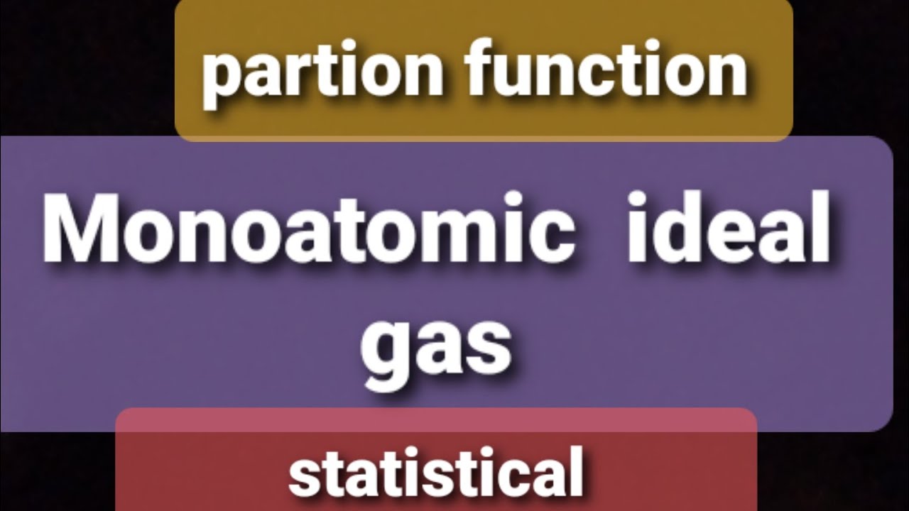 partition function of The monoatomic ideal gas || statistical mechanics ...