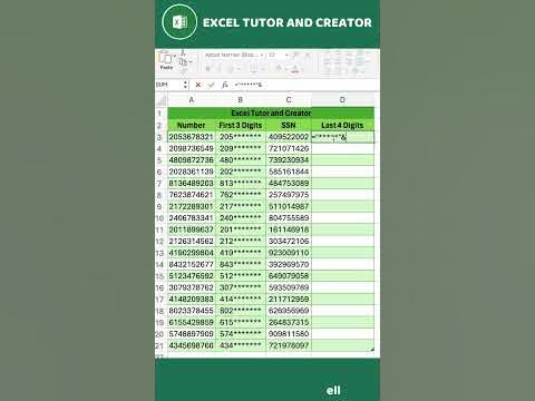Hide Data Using “=LEFT” & “=RIGHT” Formulas in Excel - YouTube