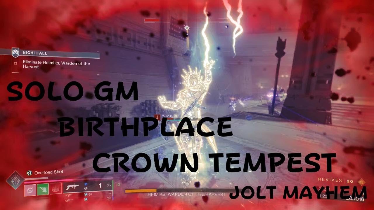 Destiny 2 Solo GM Birthplace Jolt Mayhem - YouTube