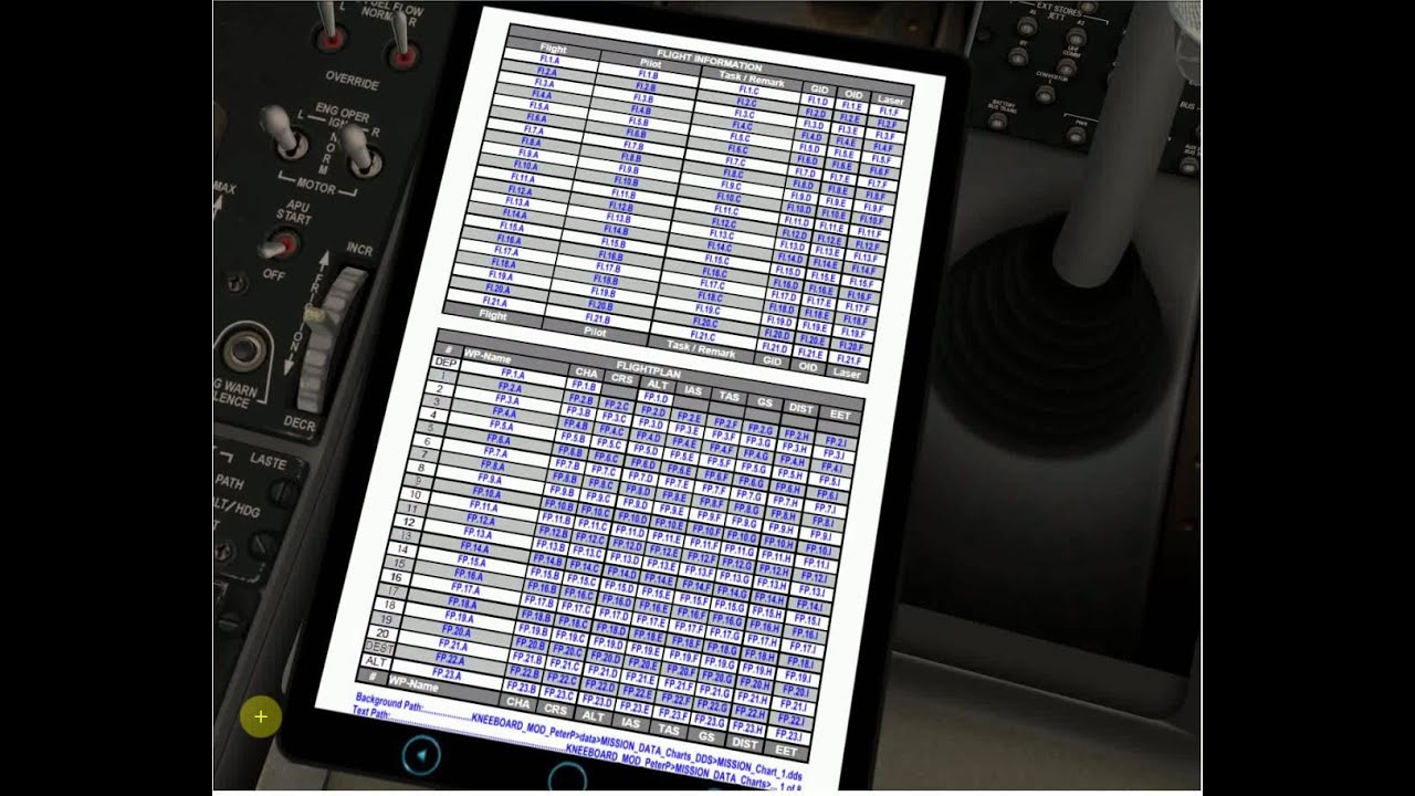Automatic generated MISSION DATA Charts for DCS - WIP - YouTube