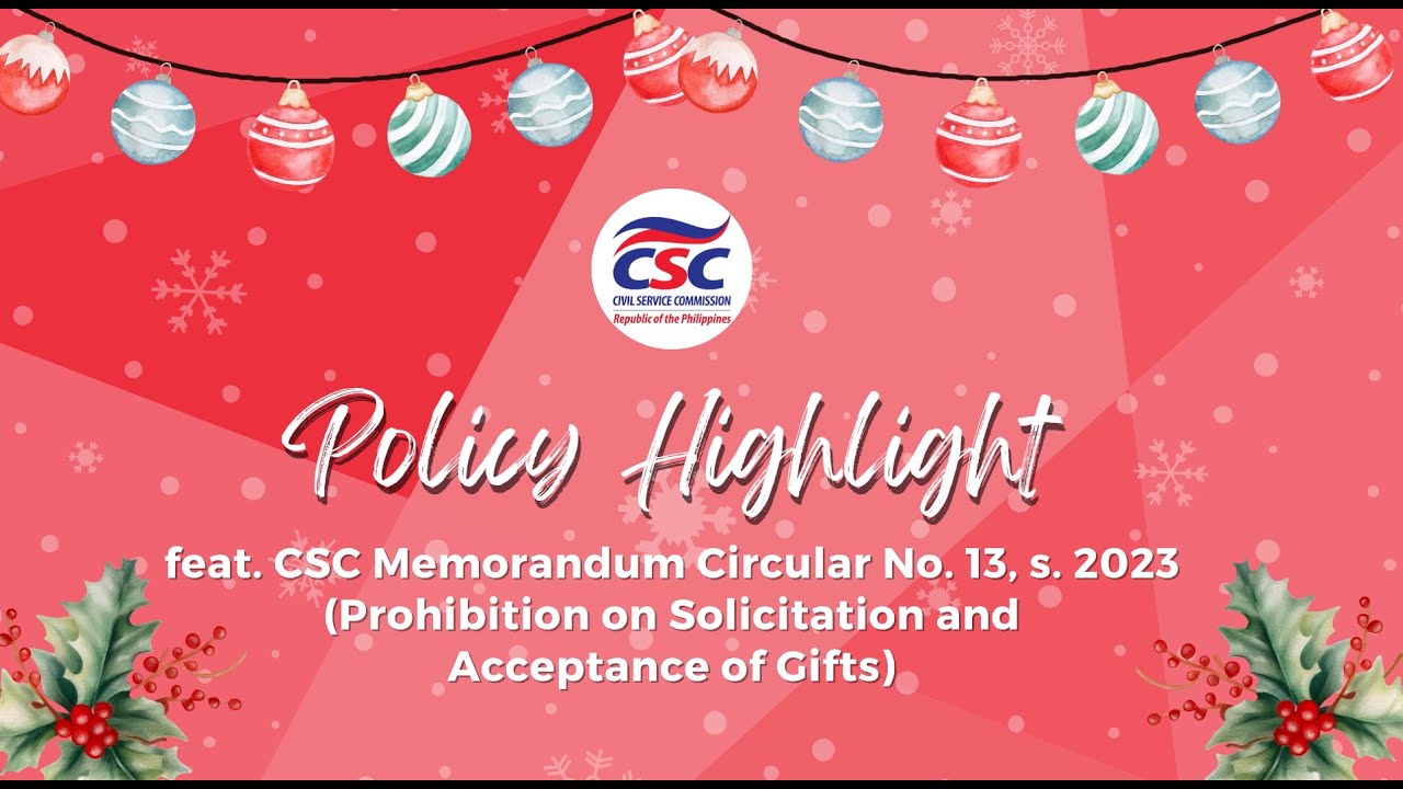 𝗖𝗦𝗖 𝗠𝗲𝗺𝗼𝗿𝗮𝗻𝗱𝘂𝗺 𝗖𝗶𝗿𝗰𝘂𝗹𝗮𝗿 𝗡𝗼. 𝟭𝟯 𝘀. 𝟮𝟬𝟭𝟯 (𝗣𝗿𝗼𝗵𝗶𝗯𝗶𝘁𝗶𝗼𝗻 𝗼𝗻 𝗦𝗼𝗹𝗶𝗰𝗶𝘁𝗮𝘁𝗶𝗼𝗻 𝗮𝗻𝗱 ...