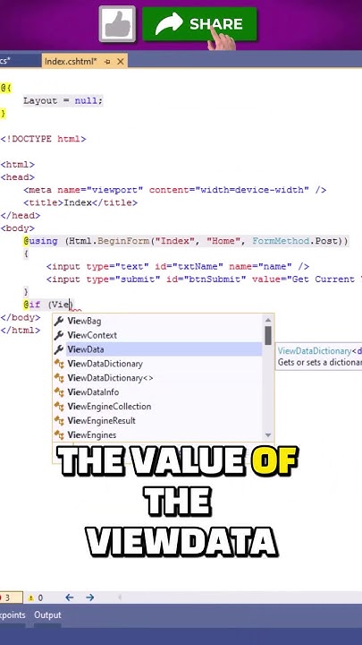 Get value of ViewData using JavaScript in ASP.Net MVC #shorts #information - YouTube
