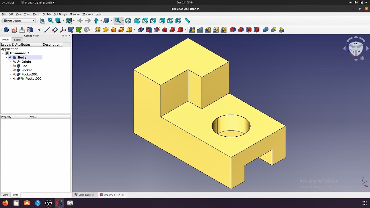 FreeCAD Link Create Model Practice 17-20 - YouTube