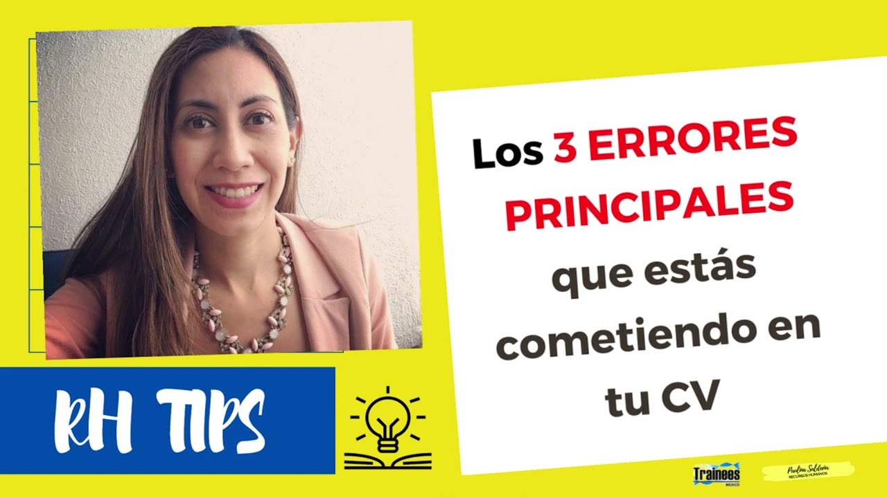 3 Errores Principales en tu CV - YouTube