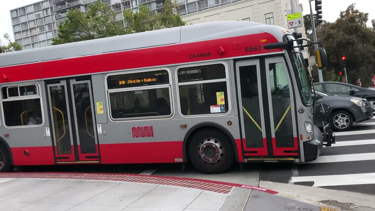 San Francisco Muni Bus Route 38 To Geary Passing Japantown At Laguna St ...