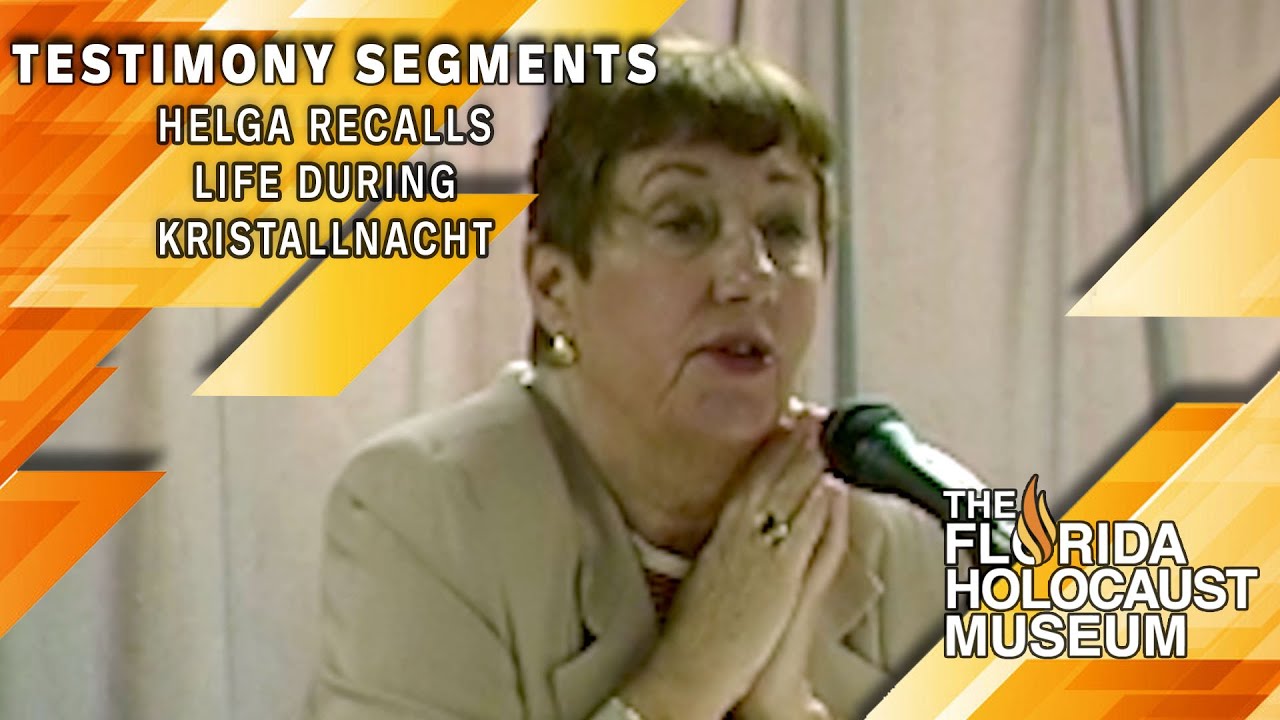 Testimony Segments: Helga Recalls Life During Kristallnacht | The ...