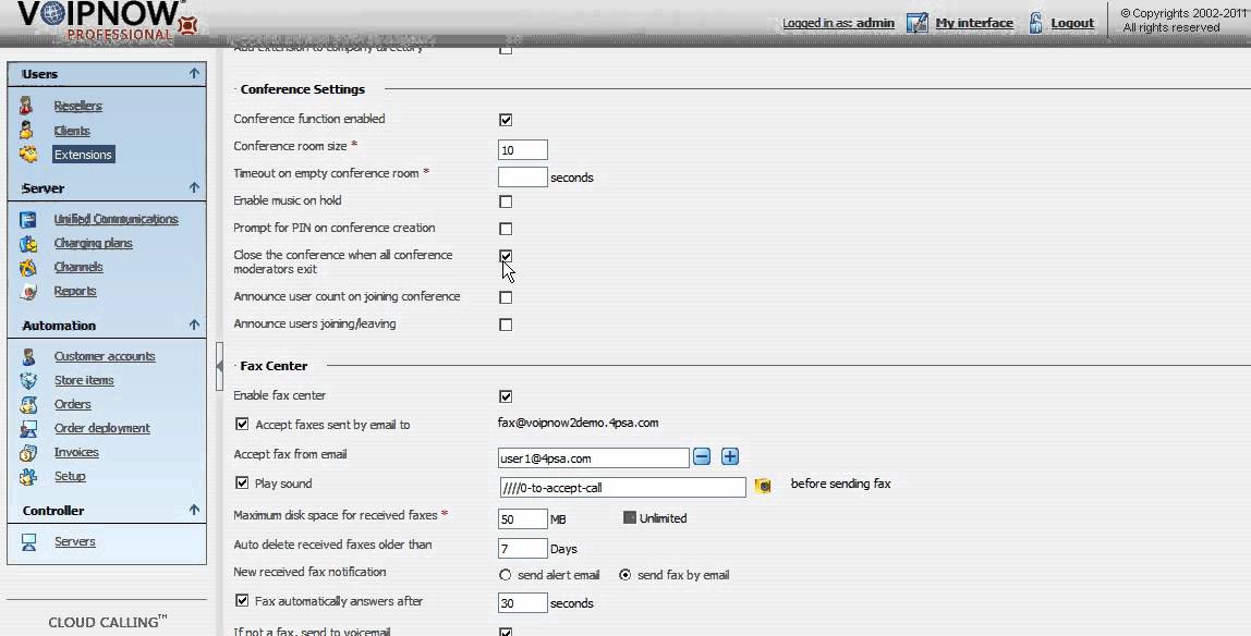 Conference Room Setup for a Phone Terminal Extension in VoipNow - YouTube