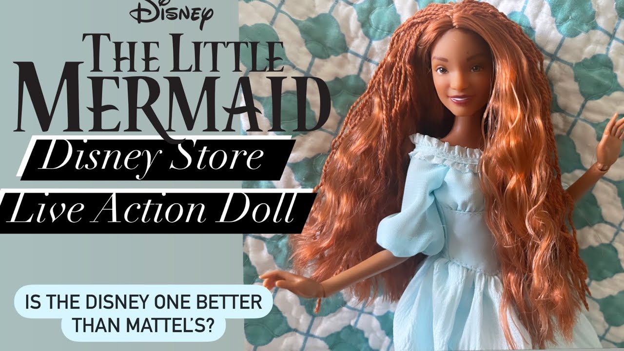 Disney Store Live Action Little Mermaid Singing Ariel doll unboxing and ...
