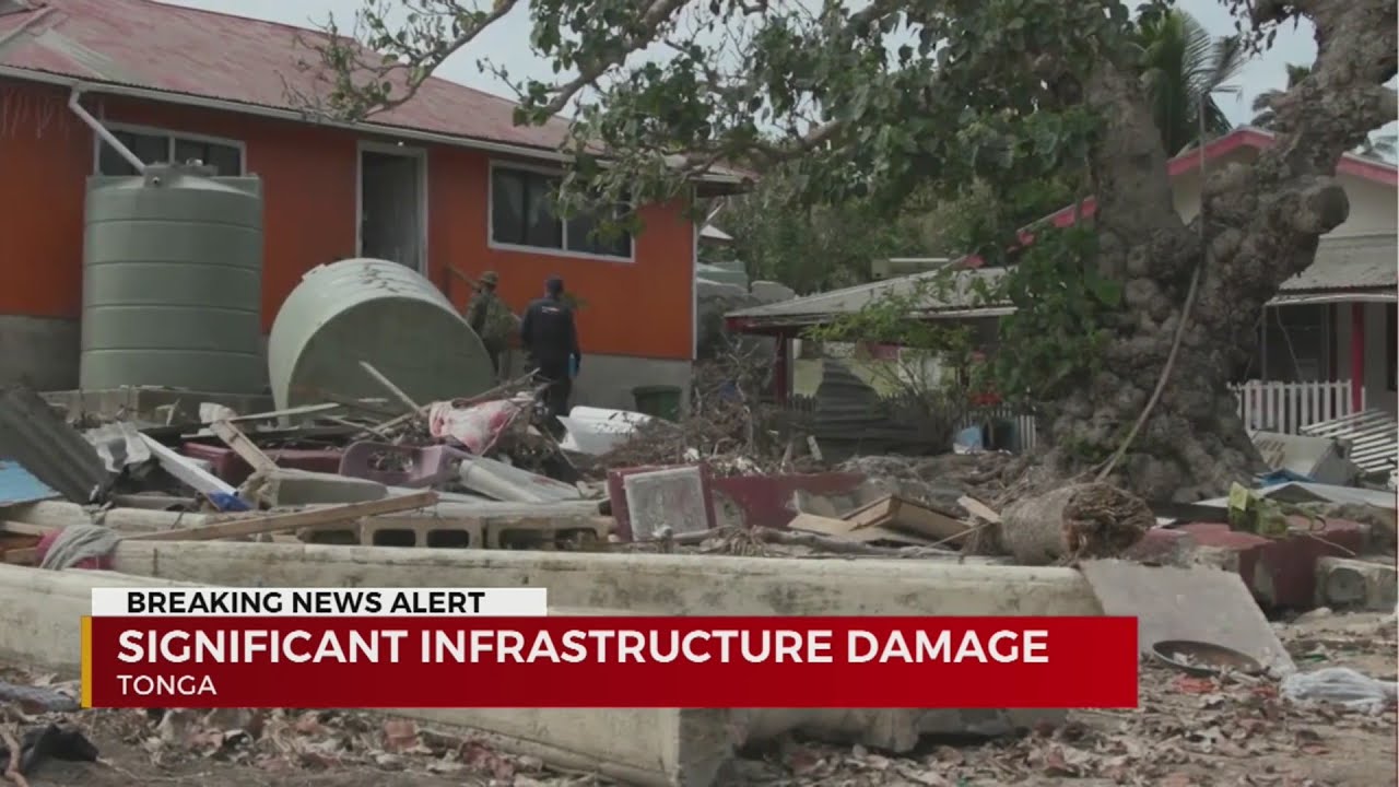 Significant infrastructure damage in Tonga - YouTube
