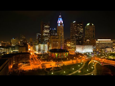 Downtown Columbus at night - Winter 2022