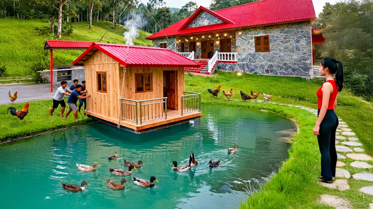TIMELAPSE – Amazing DIY: Floating House Completed | Villagers Help ...