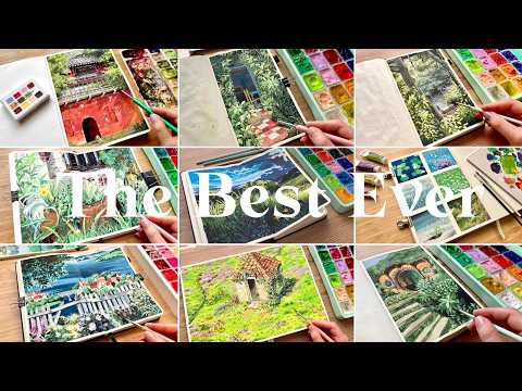 My Best Gouache Landscapes Ever – 3 Years of Art in One Video 🌱