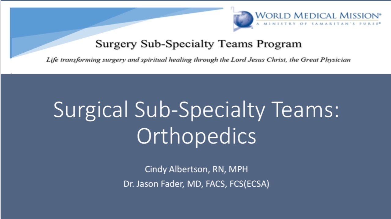 Surgical Subspecialty Groups: Orthopedics - YouTube