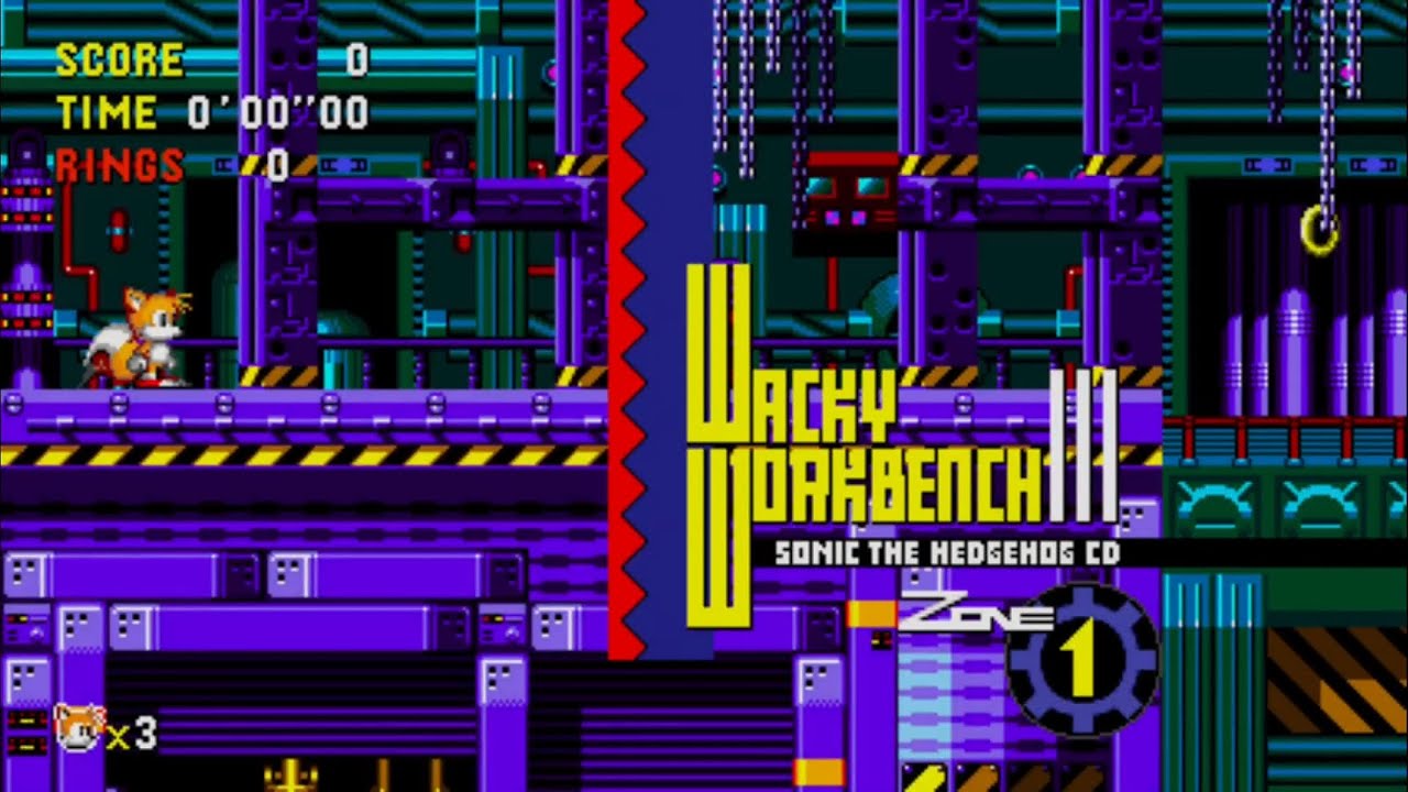 Sonic CD - Wacky Workbench 1 Speedrun (Tails) - 26.51 seconds (Former ...