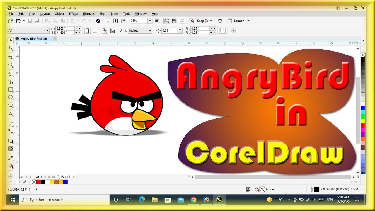 How to make Angry Bird In CorelDraw || Angry Bird || CorelDraw Amazing ...